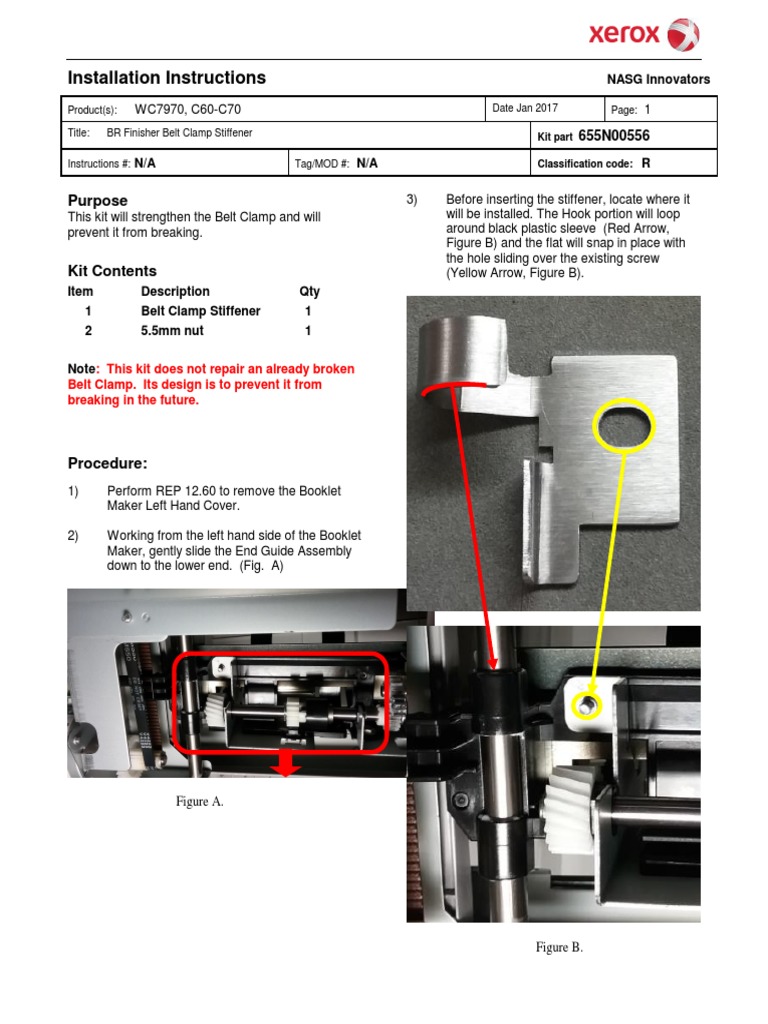655N00556 Kit Instructions BR Finisher Belt Clamp BKT | PDF
