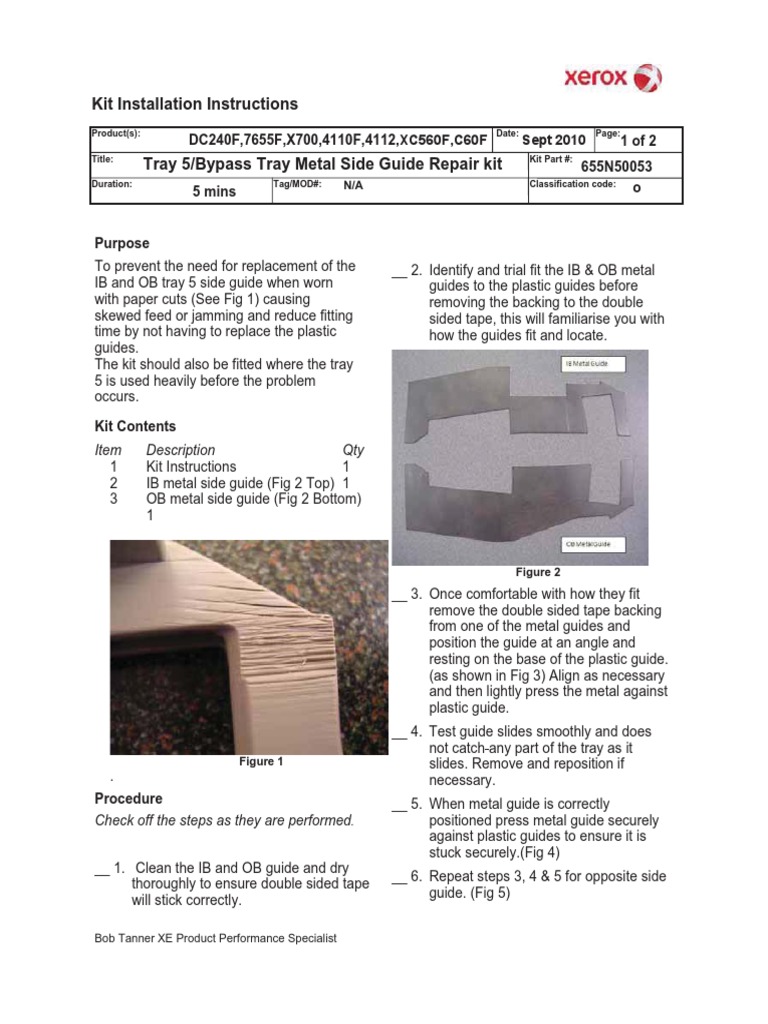 Tray 5 Metal Side Guide Repair Guide | PDF