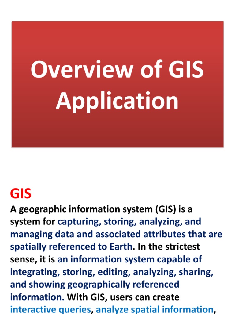 Overview of GIS Application | PDF | Geographic Information System | Earth Sciences