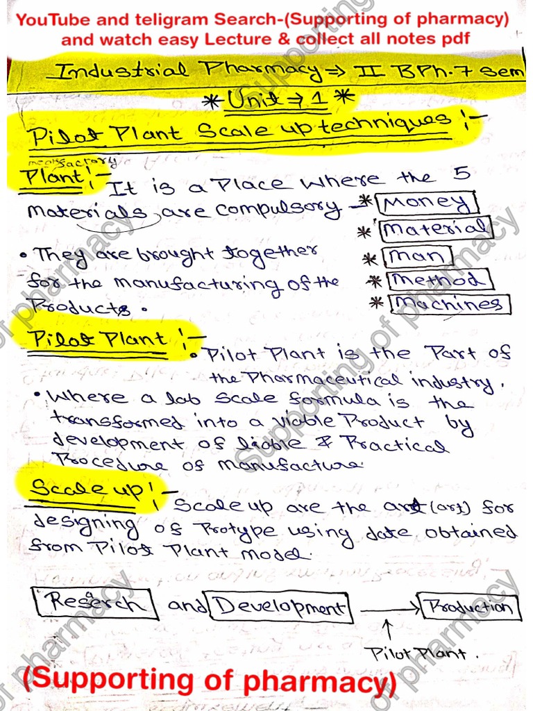 Industrial Pharmacy Unit Complete Notes by Supporting of Pharmacy | PDF