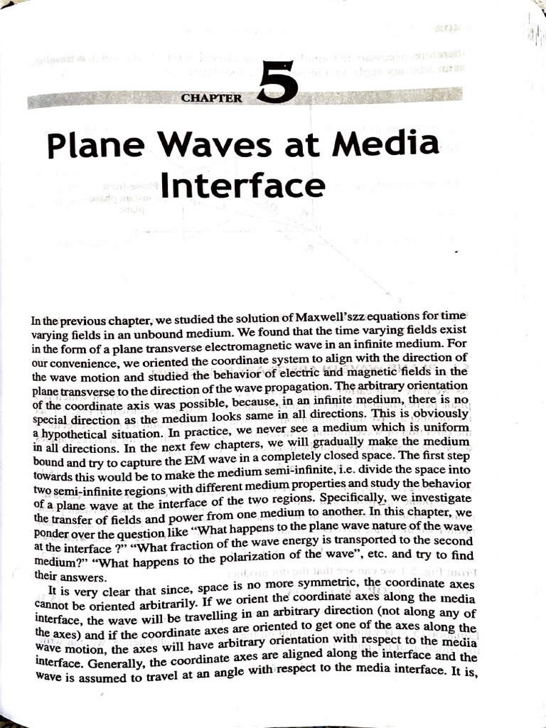 Plane Waves at Media Interface | PDF