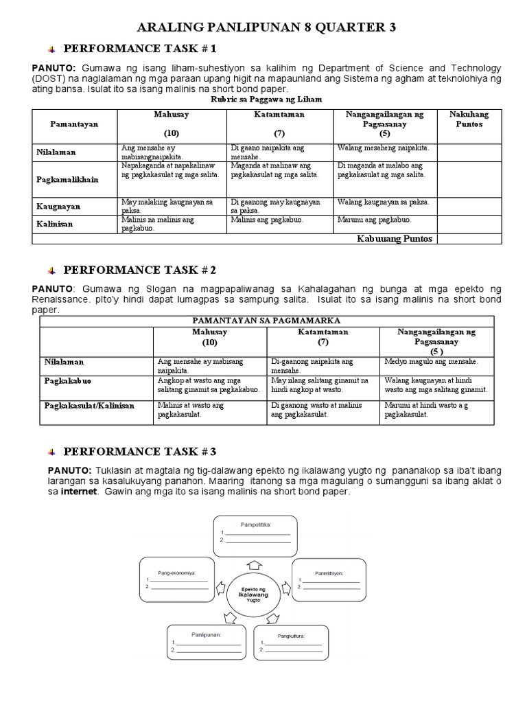 Performance Task | PDF