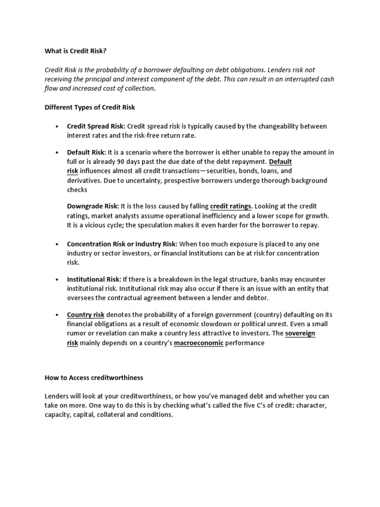 Credit Risk Management | PDF | Finance & Money Management | Credit