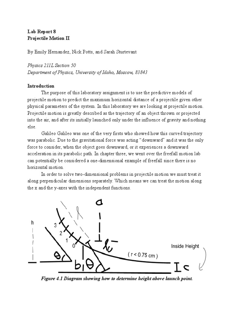 Projectile Motion Lab Report | PDF | Projectiles | Friction