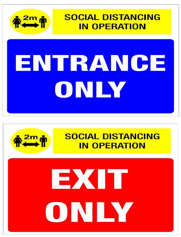 Entrance and Exit Only Sign | PDF