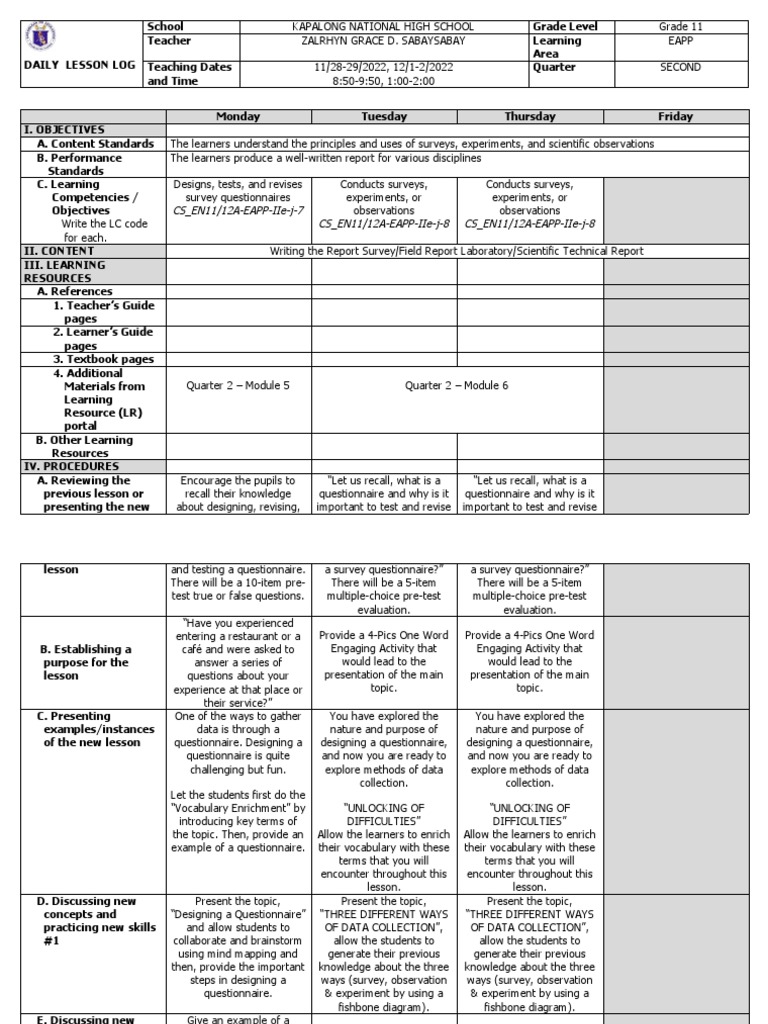 DLL-week-4_EAPP | PDF | Survey Methodology | Sampling (Statistics)