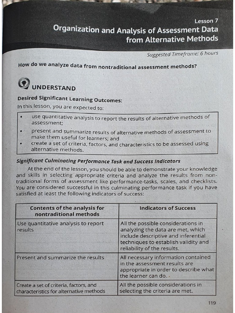 Assessmentinlearning 2 Part 7 | PDF
