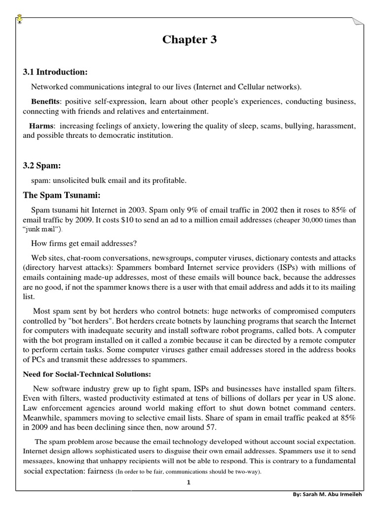 Chapter 3, 4 | Download Free PDF | Email Spam | Spamming