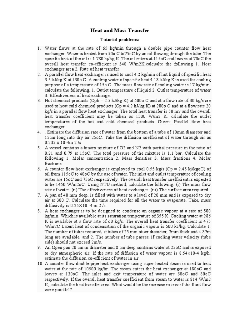 HMT_tutorial_2 | PDF | Heat Exchanger | Heat Transfer