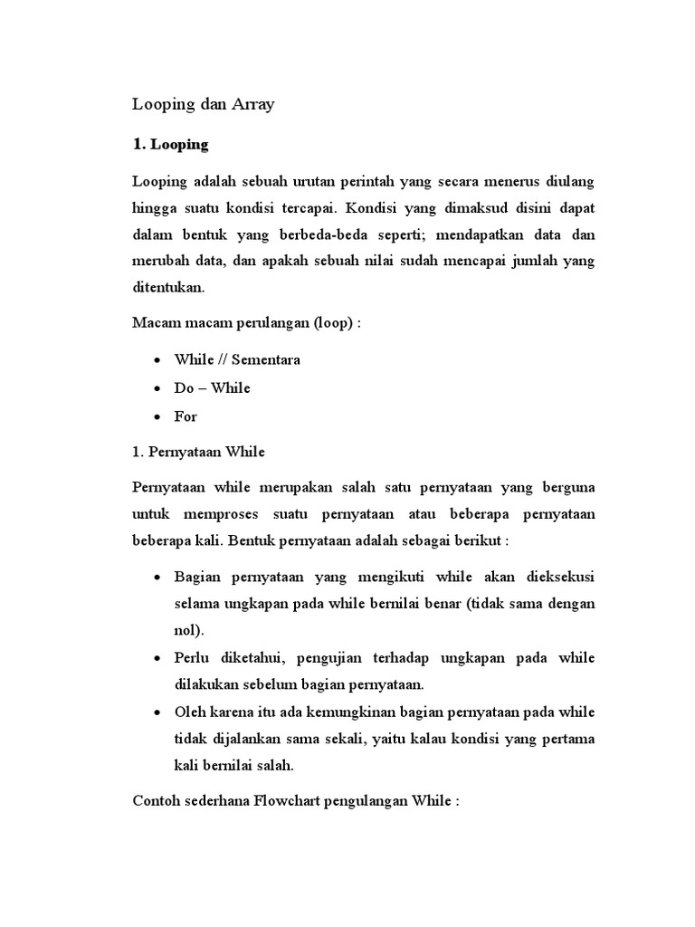 Looping dan Penggunaan Array dalam C++ | PDF