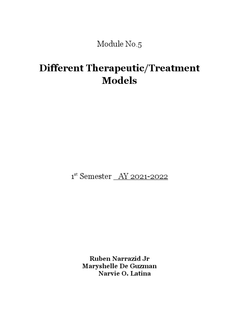 Module - 5 - Therapeutic Modalities | PDF | Prison | Probation