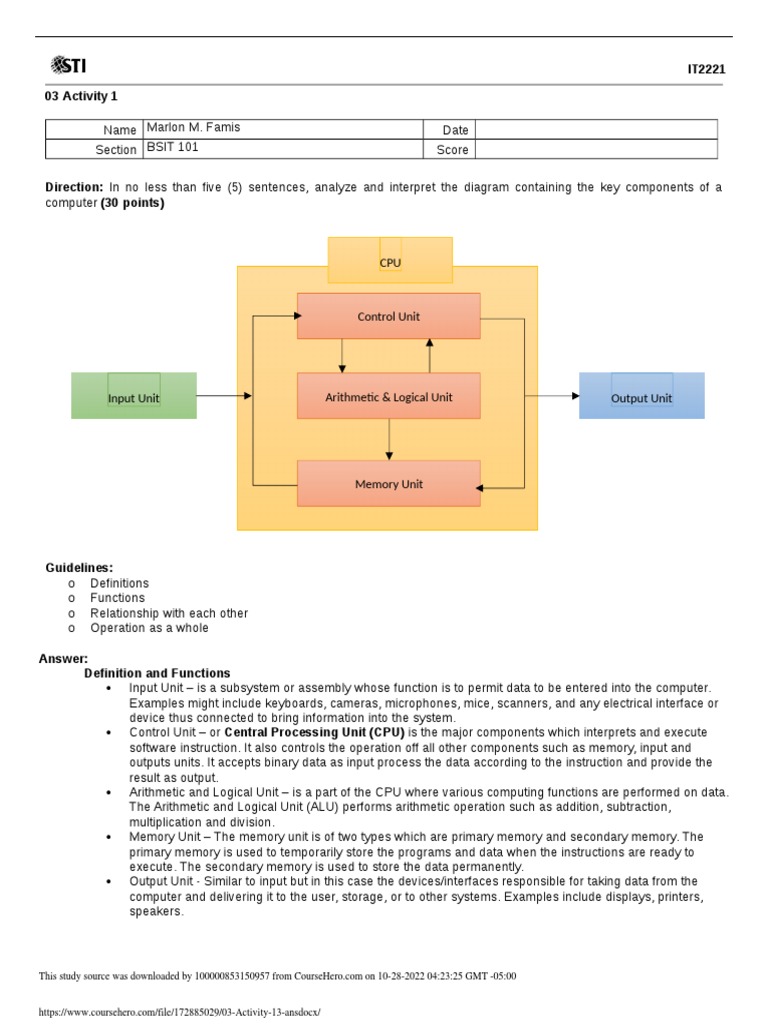 03 Activity 1 3 Ans | PDF | Input/Output | Computer Data Storage