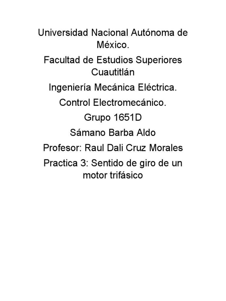 Practica 3 Control Electro Me Can I Co | PDF | Bienes manufacturados | Electromagnetismo