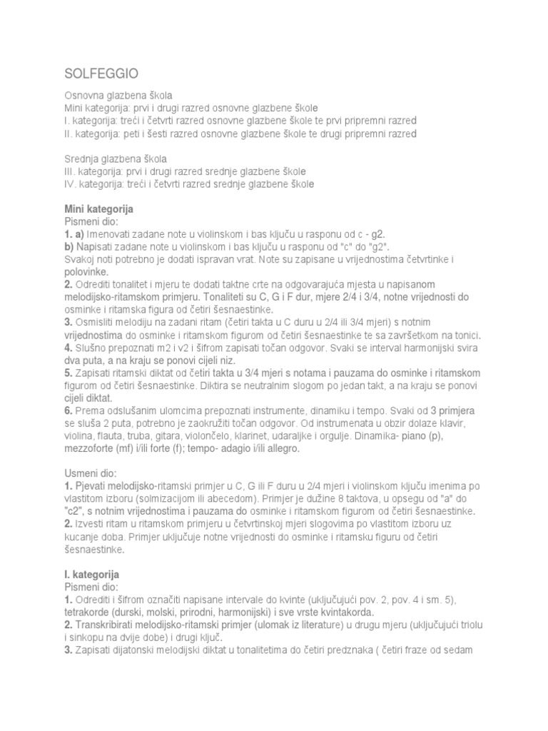 Solfeggio Propozicije | PDF