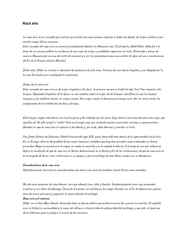 Raza Aria | PDF | nazismo | Raza (categorización humana)