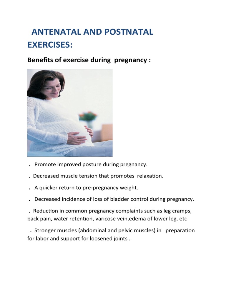 Antenatal and Postnatal Exercises | PDF | Abdomen | Pregnancy