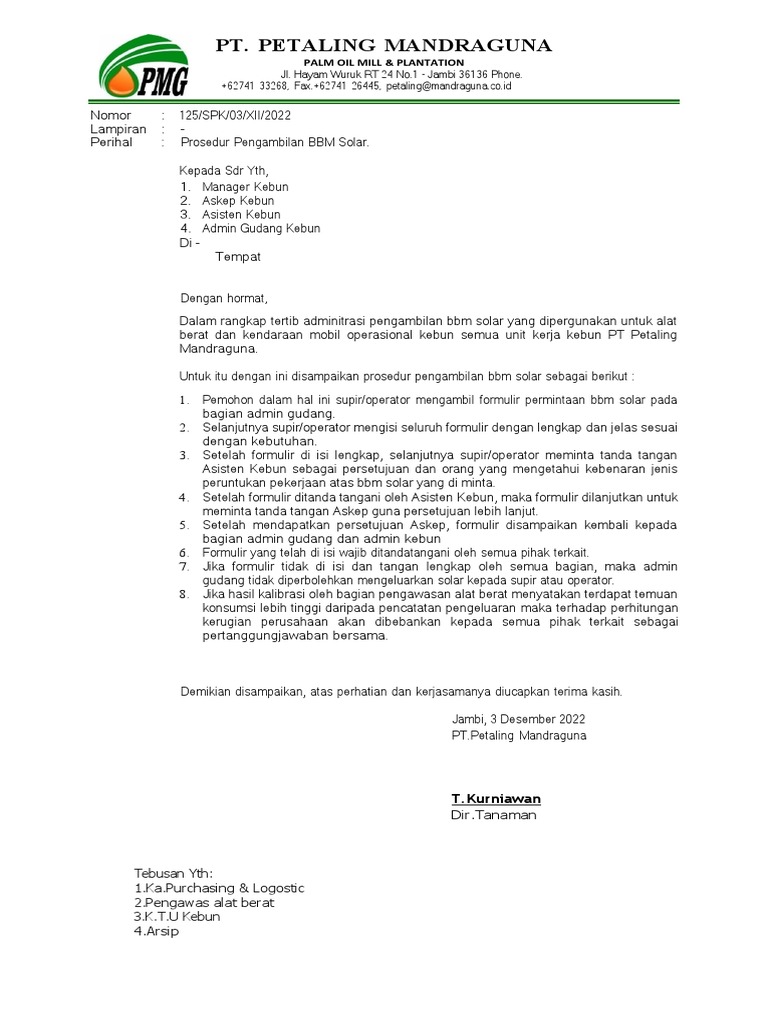 Prosedur Pengambilan BBM Solar | PDF