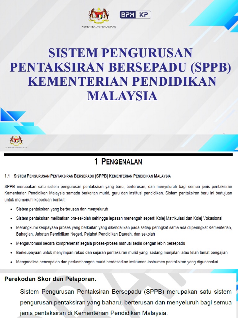 F. Sistem Pengurusan Pentaksiran Bersepadu (SPPB) | PDF