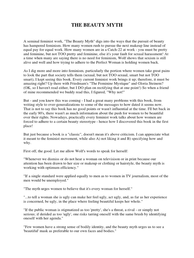 The Beauty Myth Summary | PDF