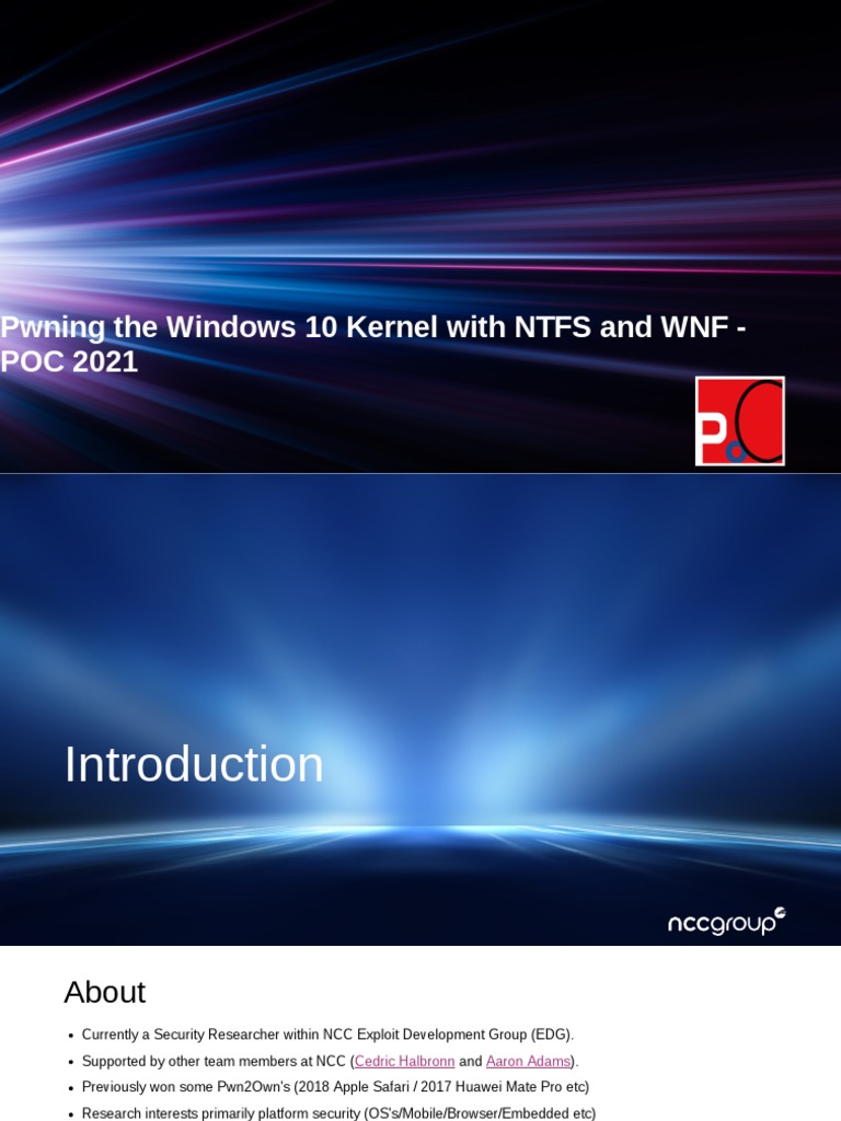 Poc 2021 Pwning The Windows10 Kernel Final Slides | PDF