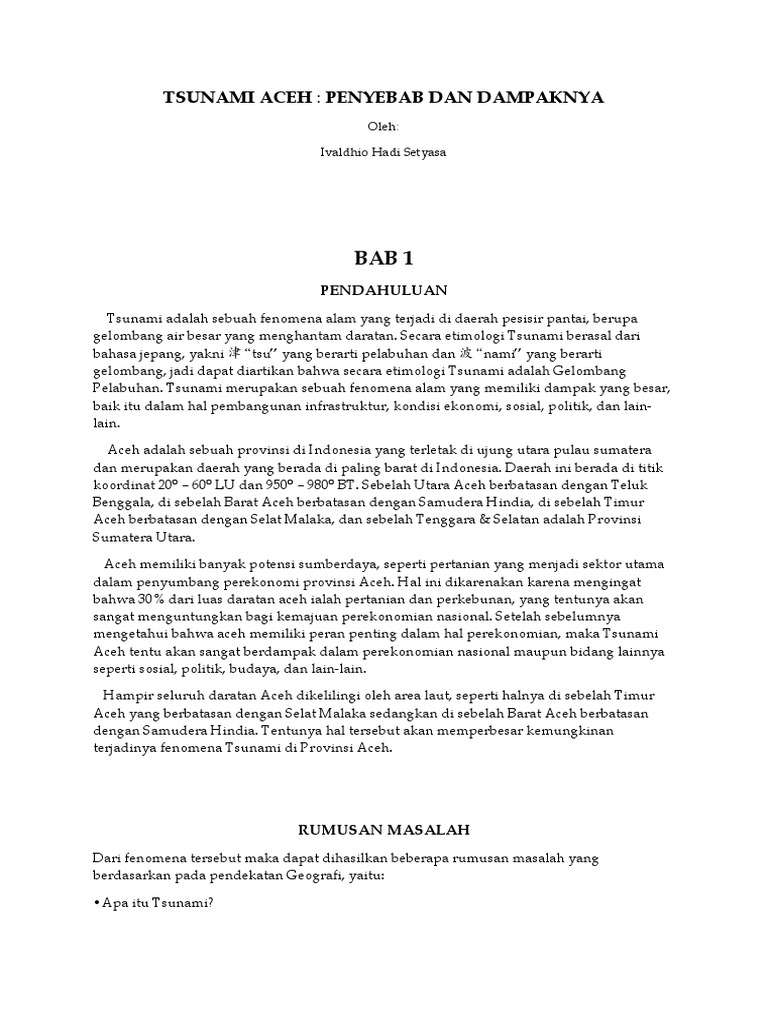 Penelitian Geografi Tsunami Aceh Pdf