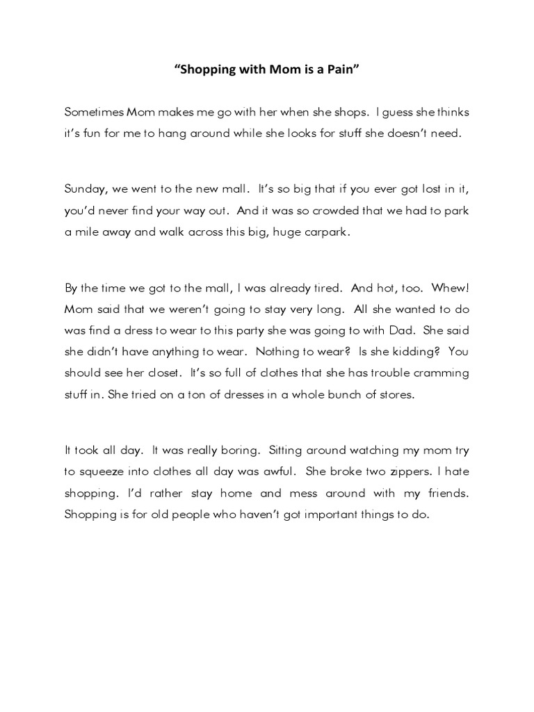 Script Shopping With Mom Is A Pain | PDF
