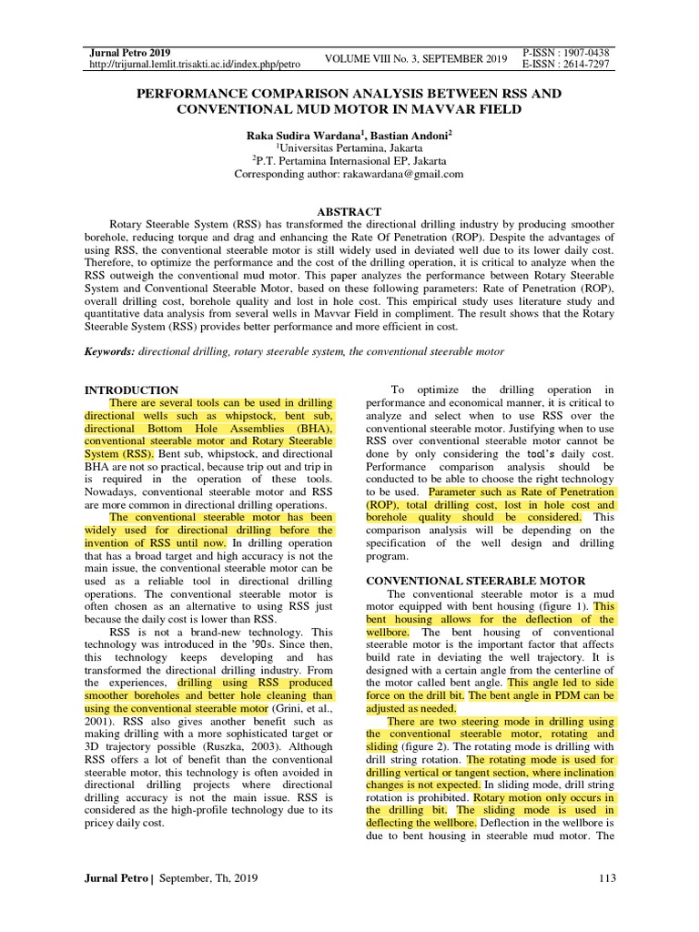 RSS vs Conventional Mud Motor Performance | PDF | Oil Well | Drilling