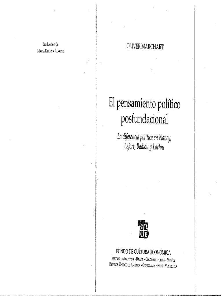Marchart+Oliver+ +El+Pensamiento+Politico+Posfundacional | PDF