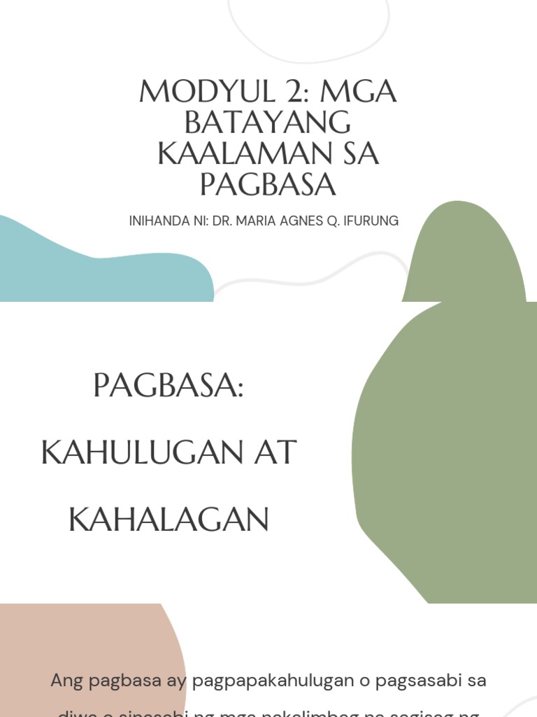 Modyul 2 - Mga Batayang Kaalaman Sa Pagbasa | PDF