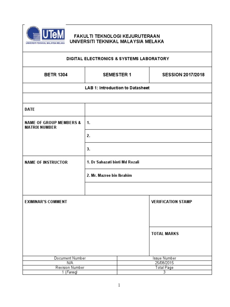 Lab1 - Introduction To Datasheet | PDF | Electronic Circuits | Computer ... Lab1 - Introduction To Datasheet | PDF | Electronic Circuits | Computer ...