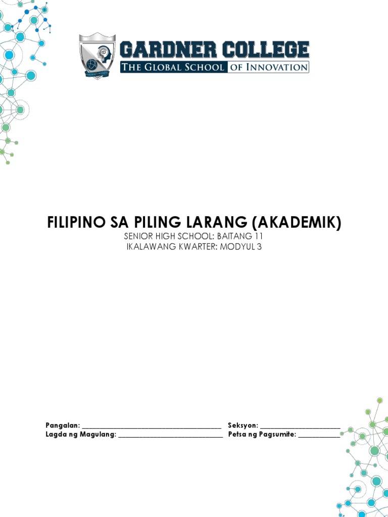 Filipino Sa Piling Larang Modyul 3 Akademik | PDF