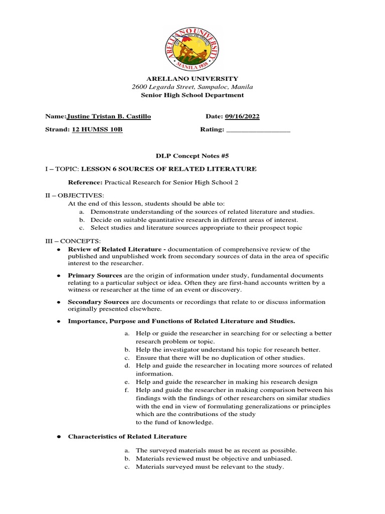 DLP Activity Week 5 Lesson 6 Castillo | PDF | Libraries | Science