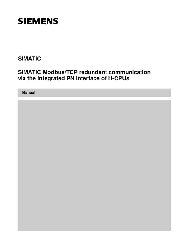 ModbusTCP PN CPU Red English | PDF | Port (Computer Networking) | Transmission Control Protocol