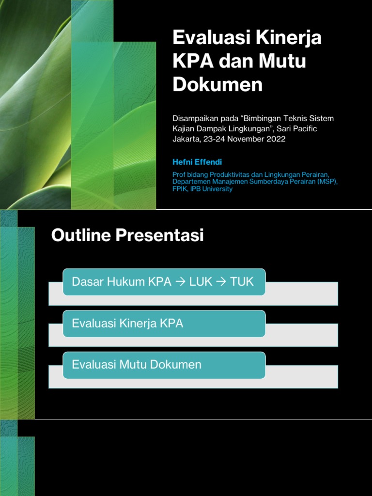 Paparan Evaluasi KPA Dan Mutu Dokumen Amdal | PDF