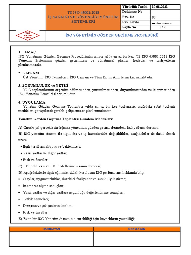 İSG YGG Prosedürü | PDF