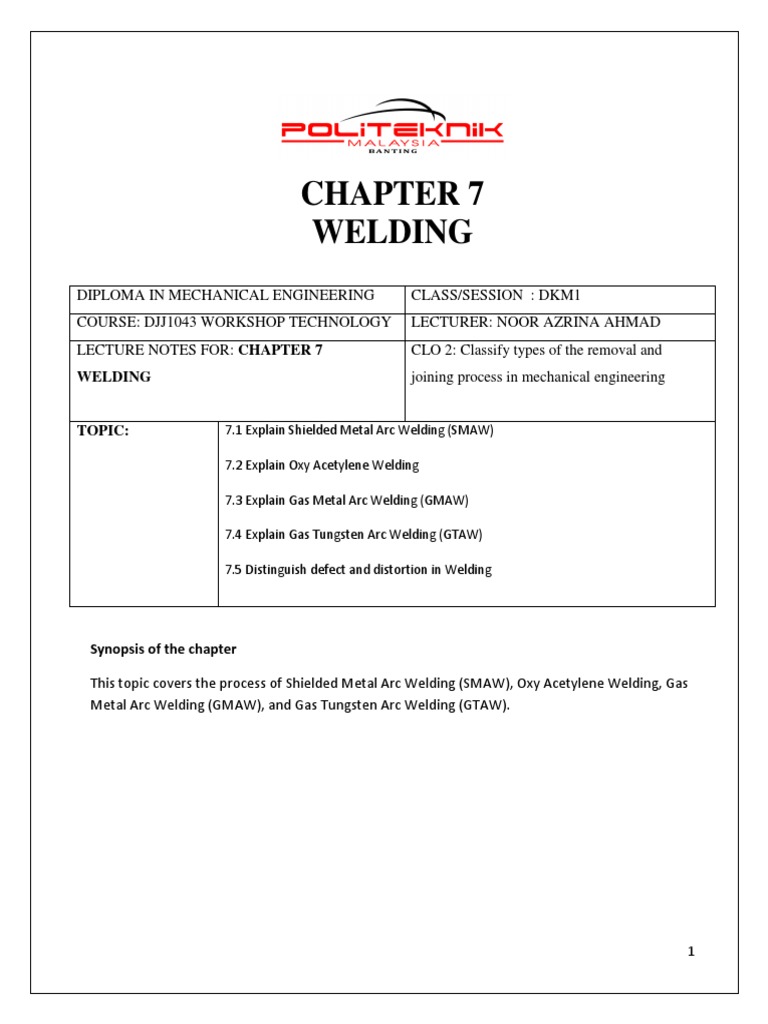 CHAPTER 7 - Welding | PDF | Welding | Construction