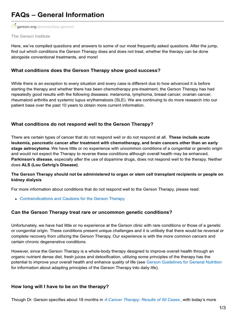 FAQs - General Information | PDF | Cancer | Therapy