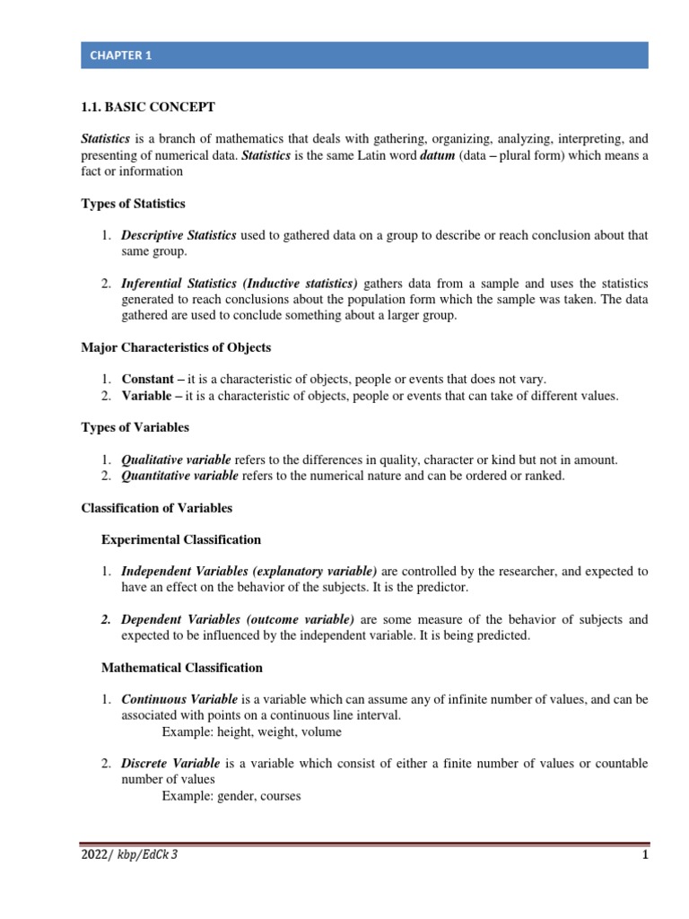 An Introduction to Basic Statistical Concepts, Data Collection Methods, and Data Presentation ...