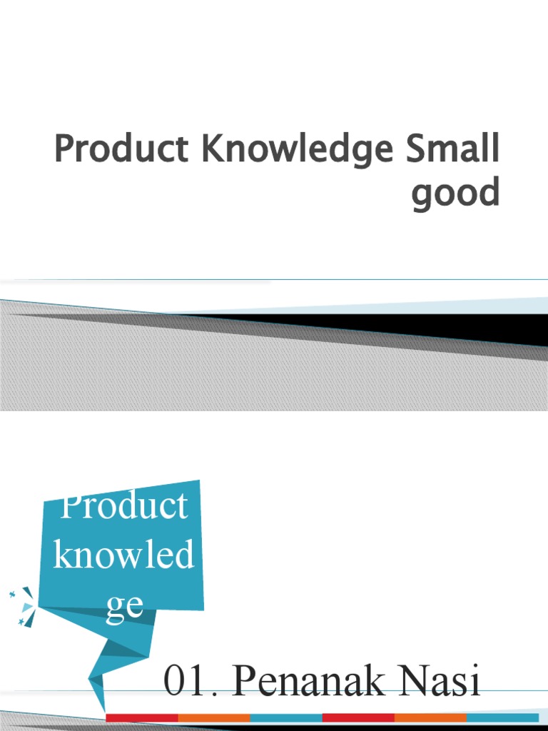 produk knowledge elektronik kecil | PDF