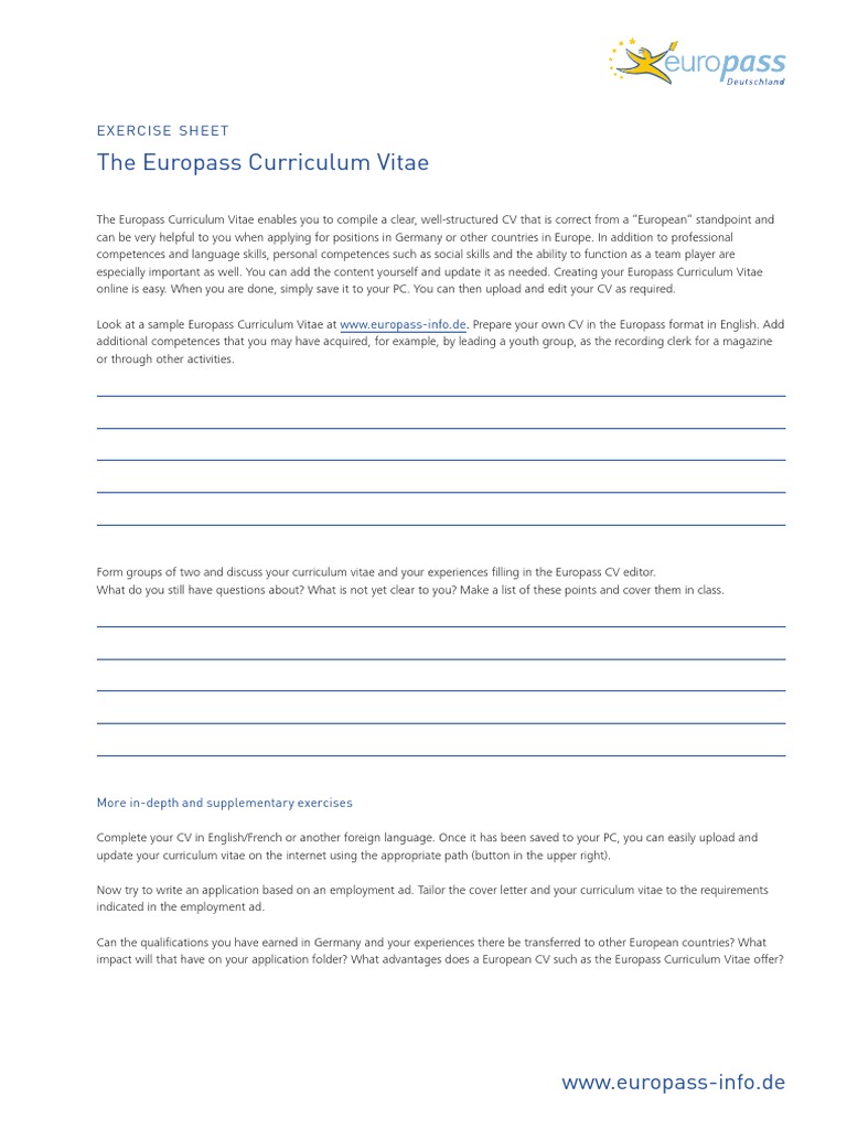 08 Exercise CV EN Final | PDF