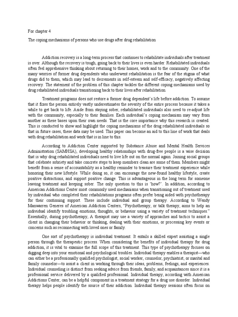 The Coping Mechanisms | PDF | Psychotherapy | Substance Abuse