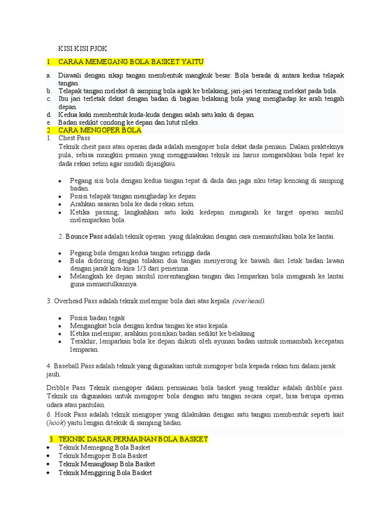 Kisi Kisi Pjok | PDF