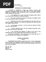Affidavit For Water Connection | PDF