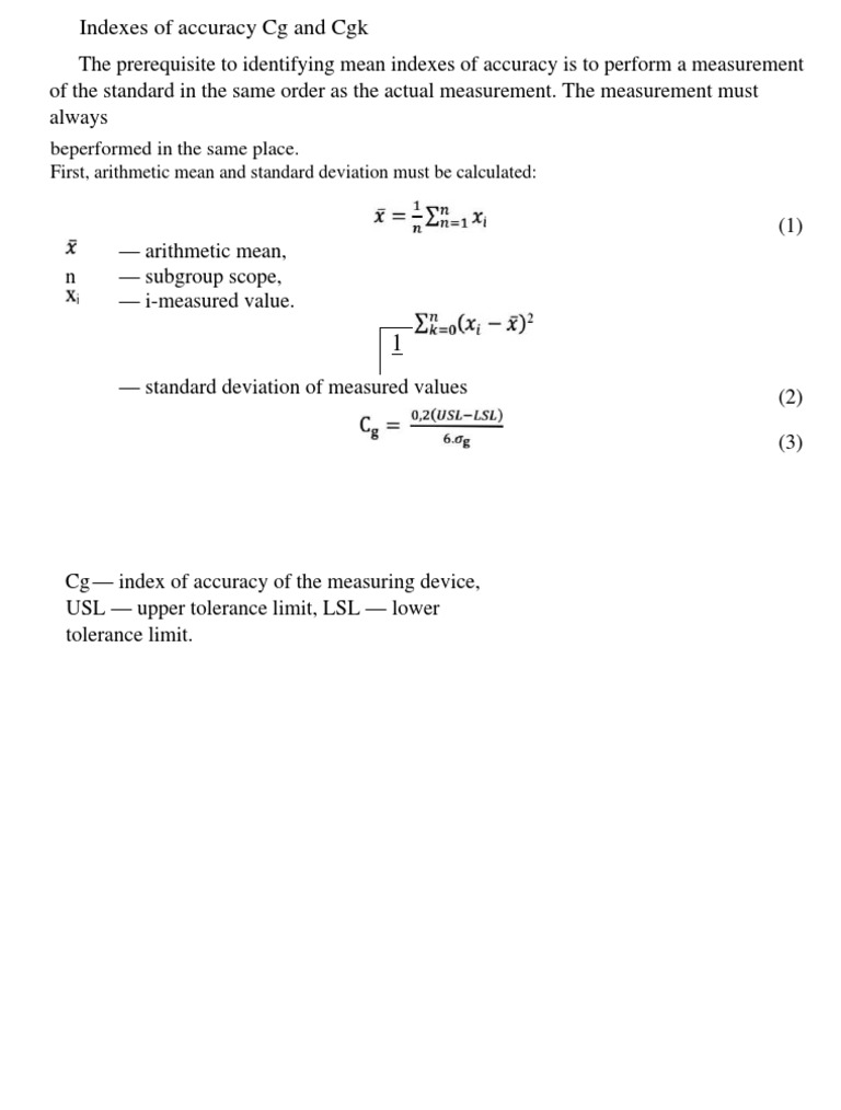 Indexes of Accuracy CG and CGK: Beperformed in The Same Place | PDF