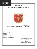 Class 12 Physics Project Topics | PDF