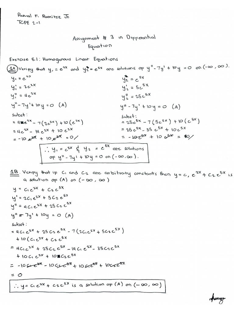 Differential Equation Assignment | PDF