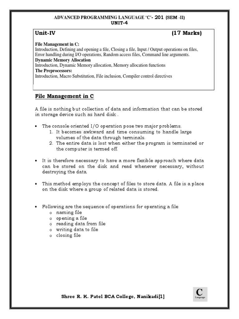 Unit 4 C Pdf Pointer Computer Programming Parameter Computer 2728