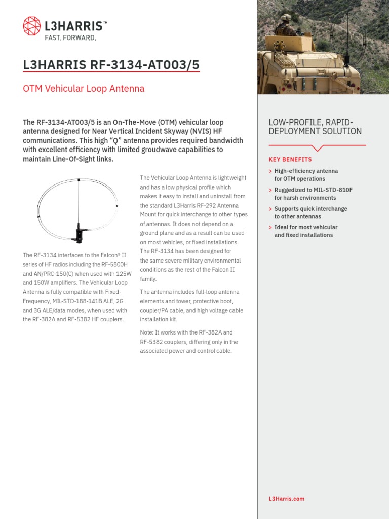 Cs Tcom RF 3134 At003 5 Otm Vehicular Loop Antenna Datasheet | PDF ...