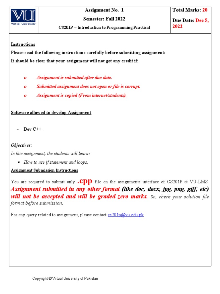 Fall 2022 - CS201P - 1 | PDF | Control Flow | Computer Programming