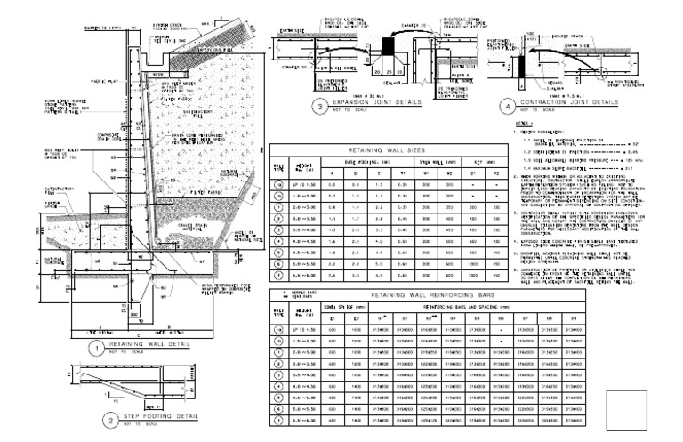 701_retaining Wall Schedule and Details | PDF | Deep Foundation ...